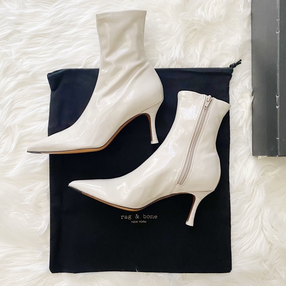 rag & bone | Shoes | Rag Bone Brea Boot Patent Textile In Oyster Grey ...